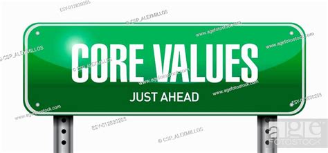 Core Values Road Sign Illustration Design Stock Photo Picture And Low Budget Royalty Free