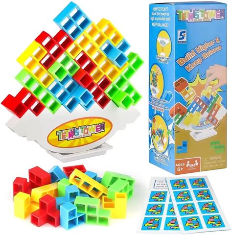Demarsen Tetris Tower Balance Building Toy Tetris Tower Balance Game