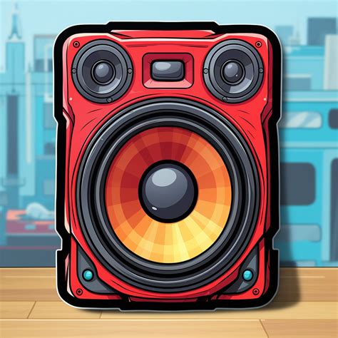 Die Cut Stickers Loud Red Stereo Speaker Sticker Etsy Stereo Speakers Stereo Speaker