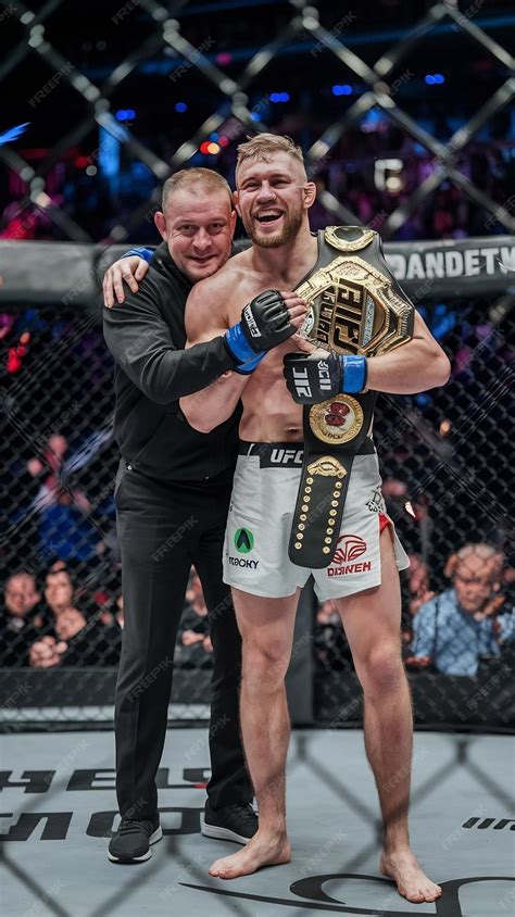 Portrait Of A Happy Combat Sports Athlete Celebrating Victory Inside