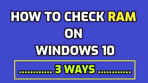 How To Check Ram In Windows Lodlosangeles