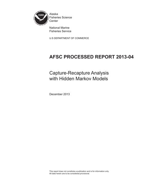 pdf capture recapture analysis with hidden markov models