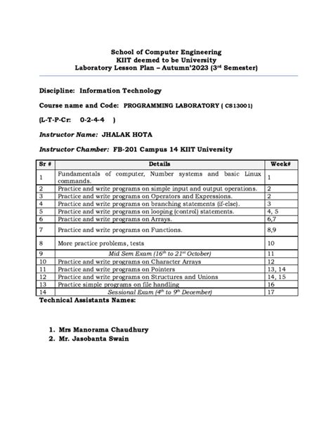 Programming Lab Lesson Plan 2023 V1docx 3 Pdf Matrix