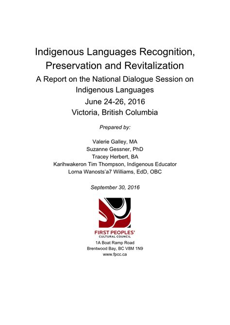 Indigenous Languages Recognition Preservation And Revitalization Docslib