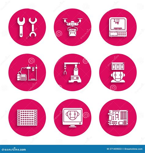 Set Assembly Line Bot Electronic Computer Components Motherboard