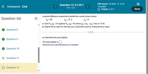 Solved A Paired Difference Experiment Yielded The Results
