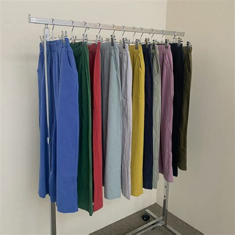 먼데이홀릭 143 여성 린넨 와이드 통 8부 데일리 허리밴딩 루즈핏 팬츠 11color