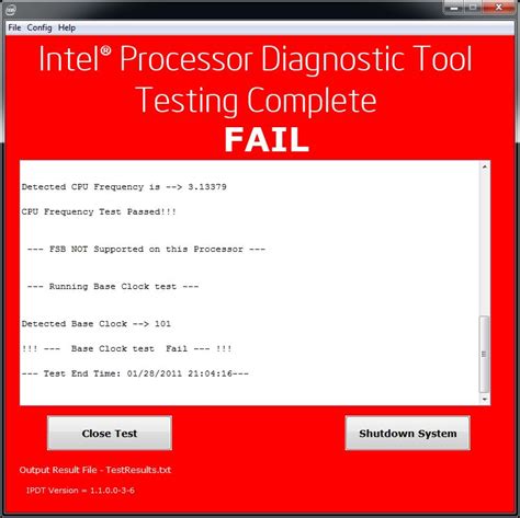 Intel Processor Diagnostic Tool