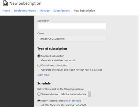 Ssrs Data Driven Subscription