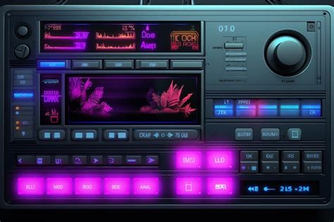 Retro User Interface Elements In Vaporwave Style Premium AI Generated Image