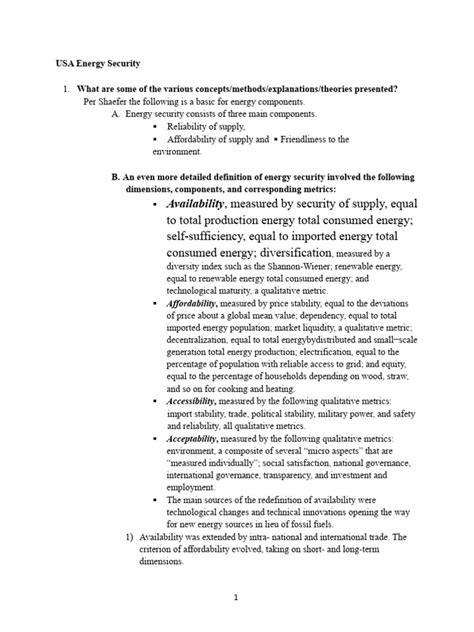 Usa Energy Policy Reading Analysis Pdf