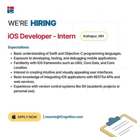 Iosdeveloperintern Iosintern Iosdeveloper Swiftintern Objectivec Tcognition