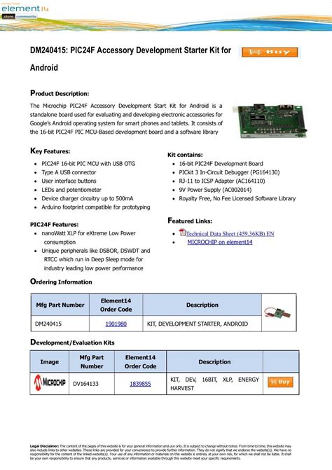 Pic24f Accessory Development Starter Kit For Android Element14