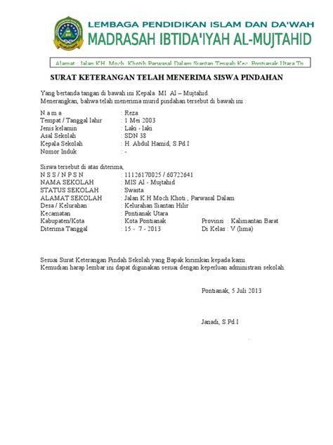 Detail Contoh Surat Keterangan Prestasi Siswa Koleksi Nomer 28