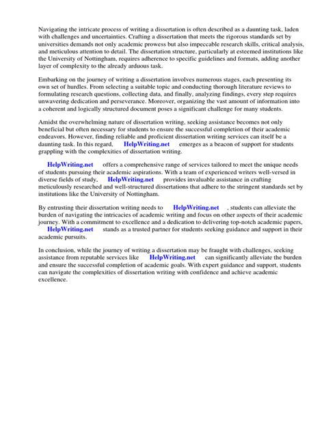 Dissertation Structure University Of Nottingham Pdf