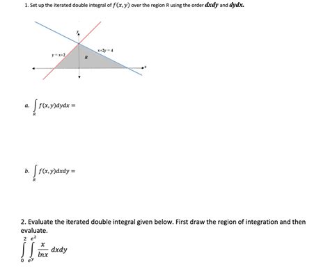 solved 1 set up the iterated double integral of f x y over