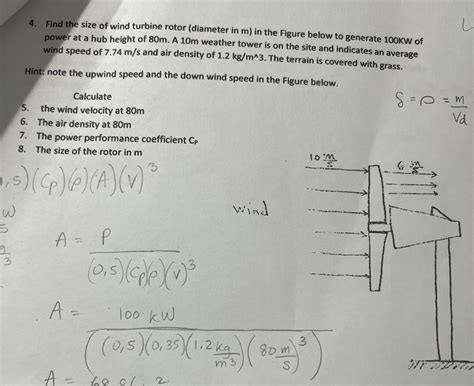 Solved 4 Find The Size Of Wind Turbine Rotor Diameter In M