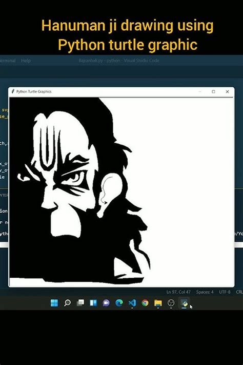 🌟 Hanuman Ji Drawing Using Python Turtle Graphic Shorts Coding Youtube