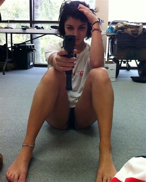 Vanessa Hudgens Legs Spread Machine Gun Pic
