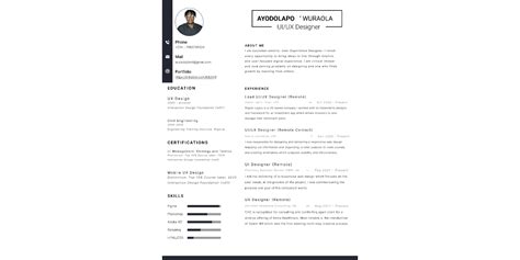 Ui Ux Designer Resume Figma