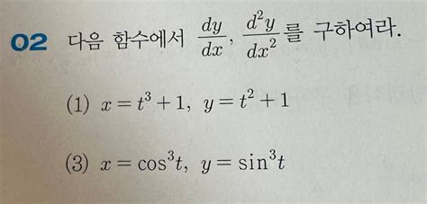 미적분 매개변수 방정식 도함수 지식in