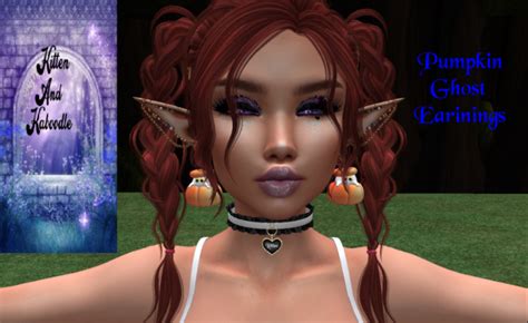 Second Life Marketplace ~kitten Andkaboodle~pumpkin Ghost Earrings