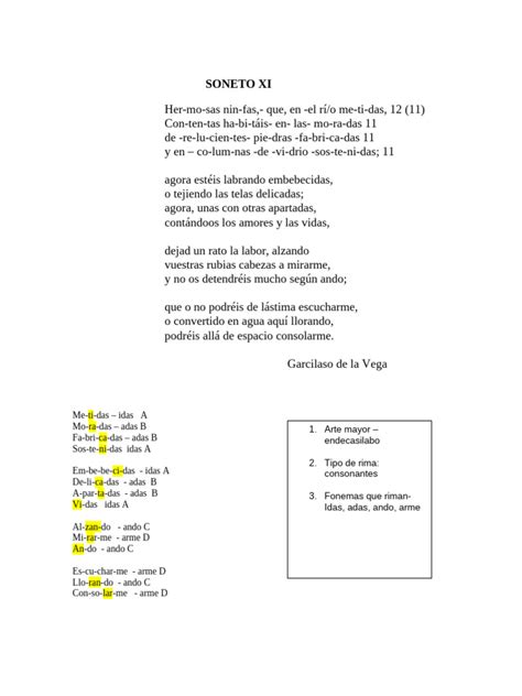 Análisis Del Soneto Xi De Garcilaso Pdf