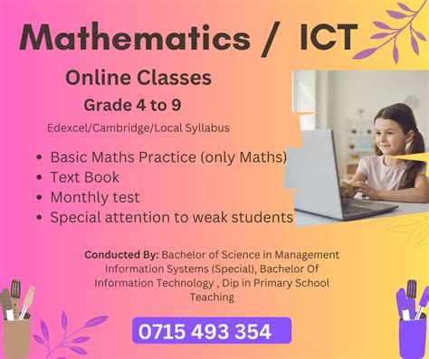 Mathematics Ict Edexcel Cambridge Local Syllabus Grade 3 4 5 Online