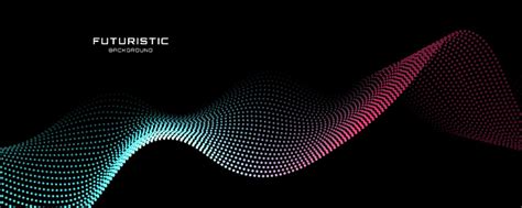 점선이 있는 어두운 공간에 3d 블루 레드 추상 배경 모양 효과 장식 빛나는 점과 현대적인 그래픽 디자인 요소는 웹 배너 전단지 카드 또는 브로셔 표지에 대한 스타일 컨셉을