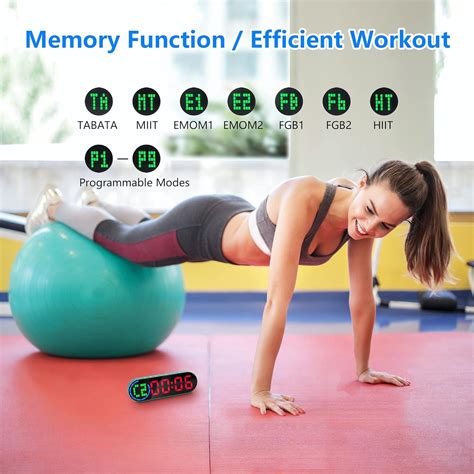 Portable Digital Gym Timer For Home Workouts Interval Countdown Stopwatch With Rounds Memory