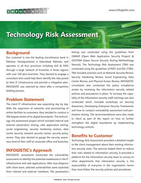 Technology Risk Assessment Template
