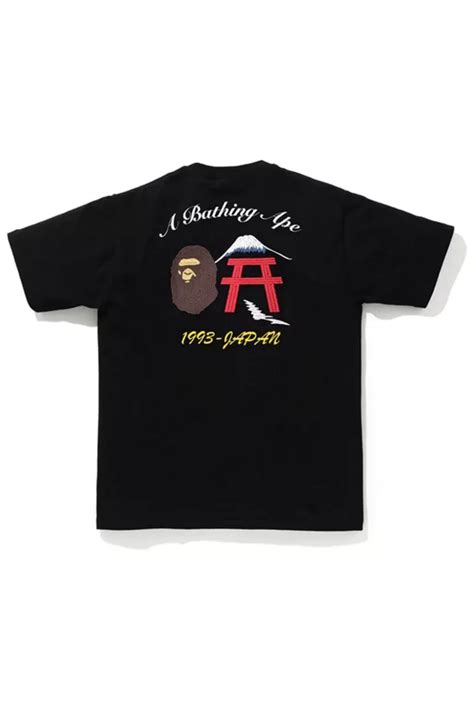 Bape Embroidery Style Japan Tee Black Urban Outfitters