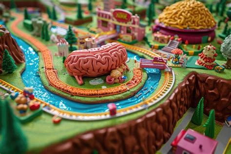 Игрушечная модель человеческого мозга размещенная на столе