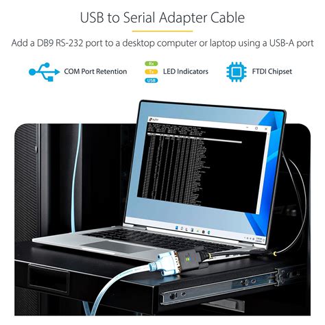 Startech 1m Usb A To Serial Adapter Cable 1p3ffcb Usb Serial Mwave