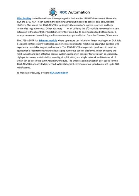 Ppt Allen Bradley 1769 Aentr Series Powerpoint Presentation Free Download Id 11798432