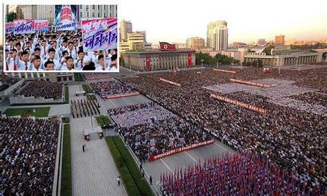North Koreans Gather In Pyongyang For Anti Us Rally Daily Mail Online