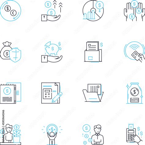 Budgeting And Forecasting Linear Icons Set Planning Analysis Optimization Projection