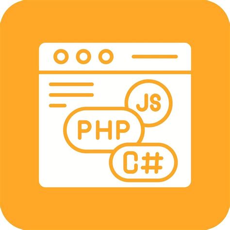 Coding Language Glyph Round Corner Background Icon 16033292 Vector Art At Vecteezy