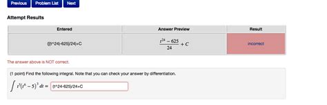Solved Find The Following Integral Note That You Can Check Chegg