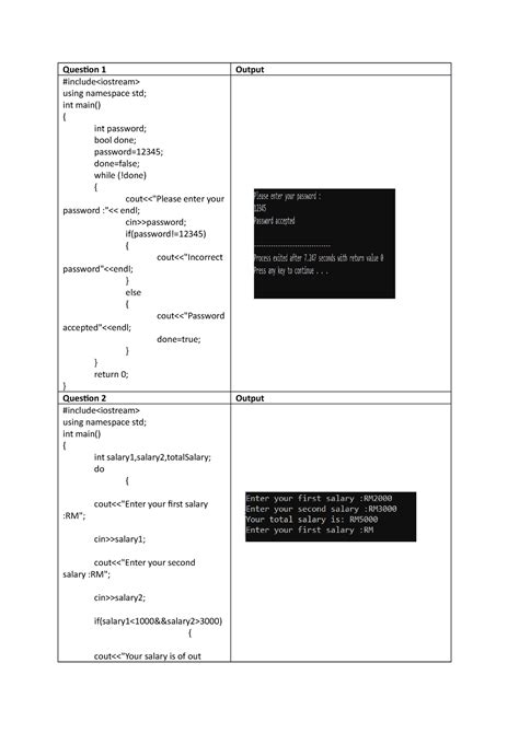 Lab Exercise 15 Question 1 Output Include Using Namespace Std Int