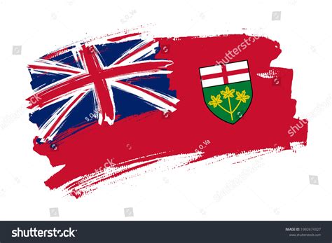 Ontario Provinces Flag Canada Canadian Region Stock Vector Royalty