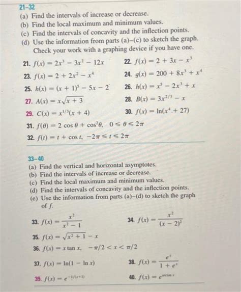 Solved A Find The Intervals Of Increase Or Decrease B