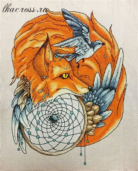 Ловец снов Лис2 Схема набор для вышивания крестиком Шаблон для стёжки Вышивание