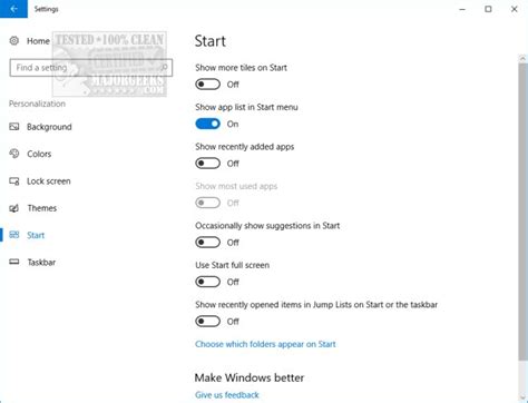 How To Customize The Windows Start Menu MajorGeeks