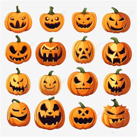 할로윈 으스스한 호박 얼굴 유령 눈과 입 사악한 얼굴 벡터 기호 그림 세트 사악한 얼굴 괴물 얼굴 무서운 눈 Png 일러스트 및 이미지 에 대한 무료 다운로드