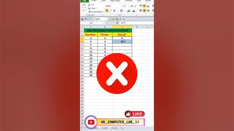 use the power function in ms excel hk computer lab 11 excelformula