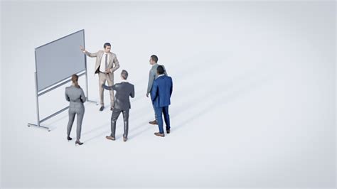 화이트 보드 앞에 서 있는 사업가들의 미니어처 그룹 3d 그림 경제에 대한 스톡 사진 및 기타 이미지 경제 계획 권위