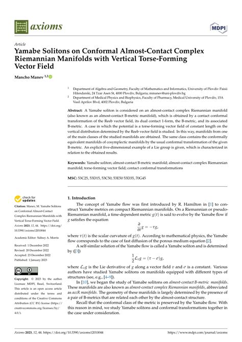 Pdf Yamabe Solitons On Conformal Almost Contact Complex Riemannian Manifolds With Vertical