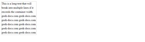 Css 文字超出换行极客教程