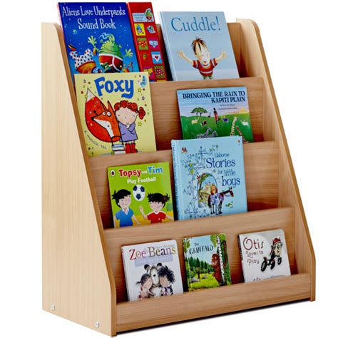 Library Unit With 4 Tiered Fixed Shelves Classroom Storage Book